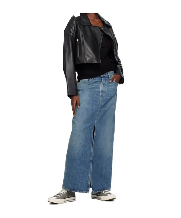 AGOLDE Denim Belted Midi Skirt