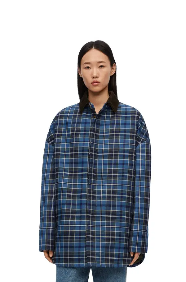 Loewe Wool Blend Plaid Jacquard Overshirt