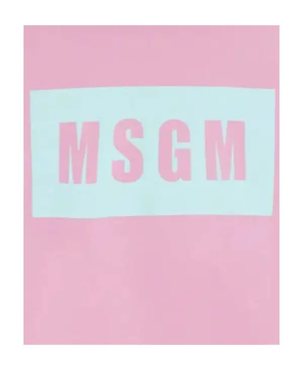 MSGM Logo Printed Crewneck Sweatshirt - Pink