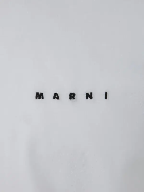 Marni Logo Embroidered Crewneck T-shirt - White