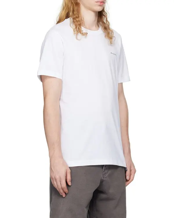 Marni Logo Embroidered Crewneck T-shirt - White