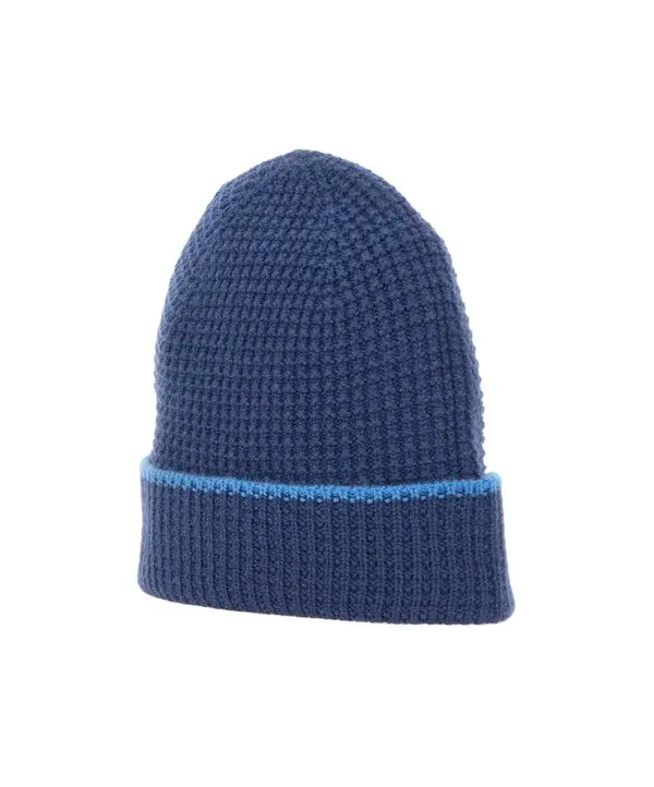 Kiton Textured Knit Beanie - Blue