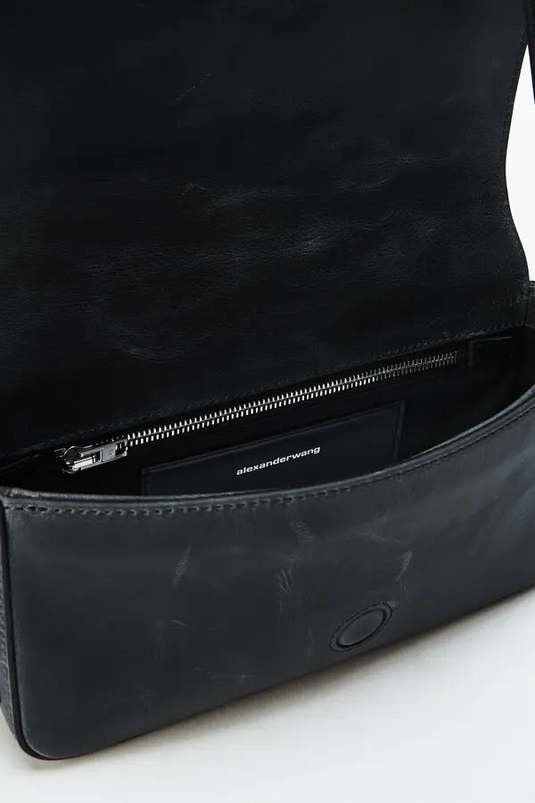 Alexander Wang Flap Leather Crossbody Bag - Black
