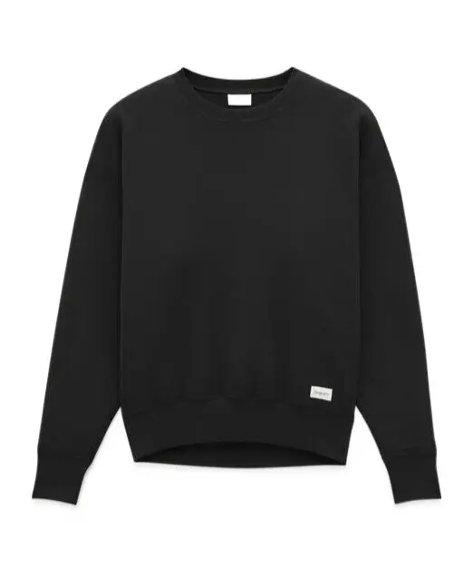 Saint Laurent Logo Patch Crewneck Sweatshirt - Black