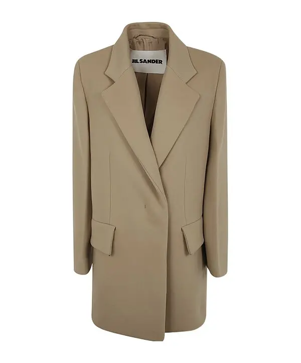 JIL SANDER Double Breasted Tailored Coat - Brown
