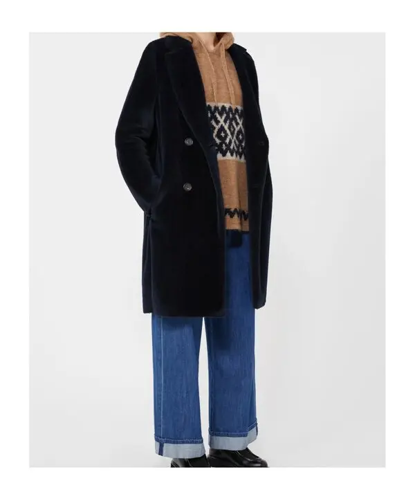 Max Mara Roseto Double Breasted Coat - Midnight Blue