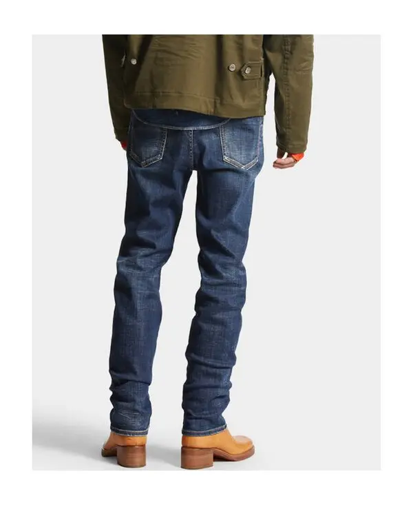 Dsquared2 Logo Patch Straight-leg Jeans - Blue