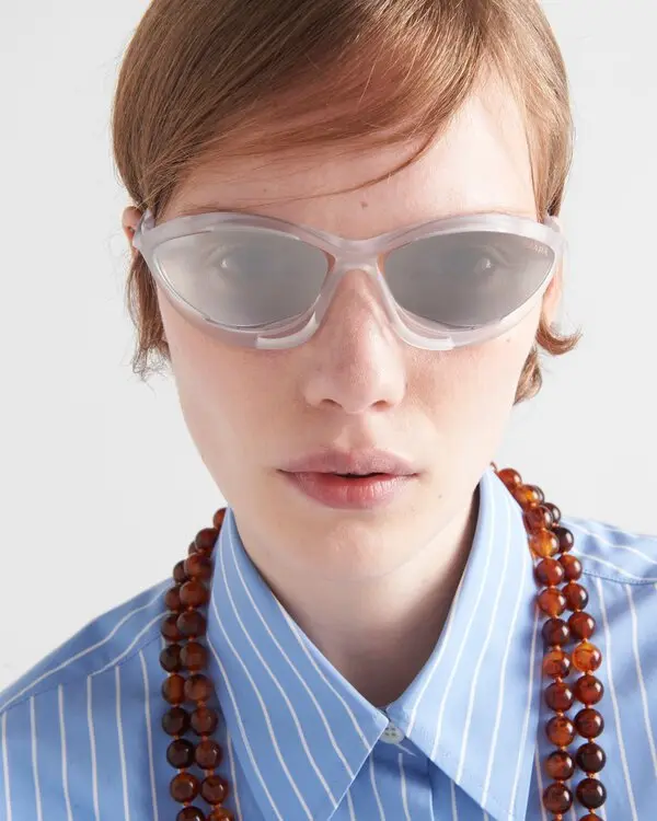 Prada Irregular Frame Sunglasses - White