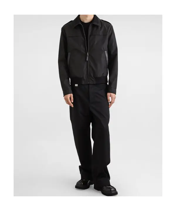 Dolce & Gabbana Straight-leg Trousers With Logo Plaque - Black