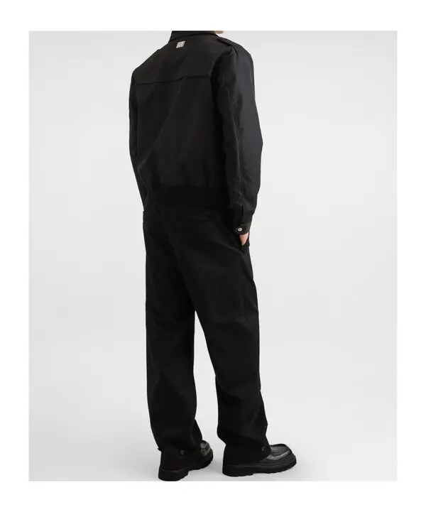 Dolce & Gabbana Straight-leg Trousers With Logo Plaque - Black