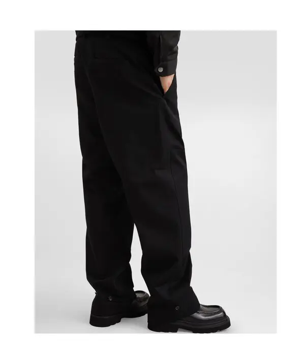 Dolce & Gabbana Straight-leg Trousers With Logo Plaque - Black