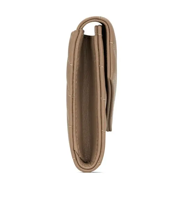 Saint Laurent Cassandre Matelassé Small Envelope Wallet - Brown