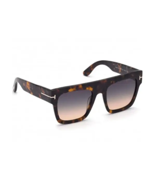 TOM FORD Tortoiseshell Effect Square Frame Sunglasses - Gray