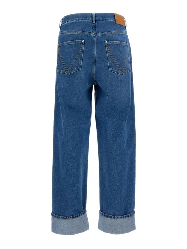 Bottega Veneta Wide Leg Turned-up Jeans