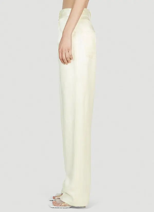 Bottega Veneta Logo Jeans With Belt Rings - White
