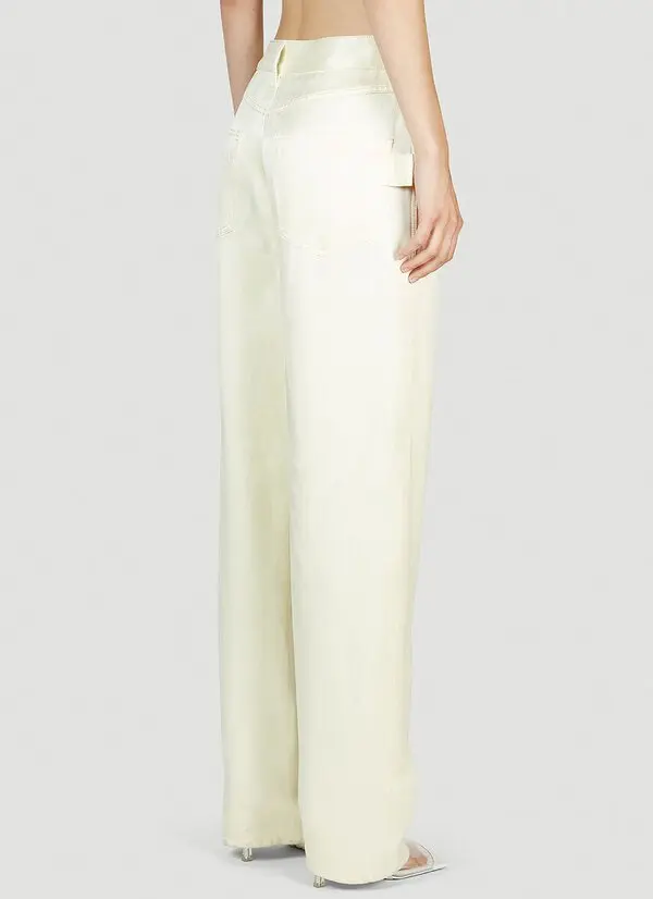Bottega Veneta Logo Jeans With Belt Rings - White
