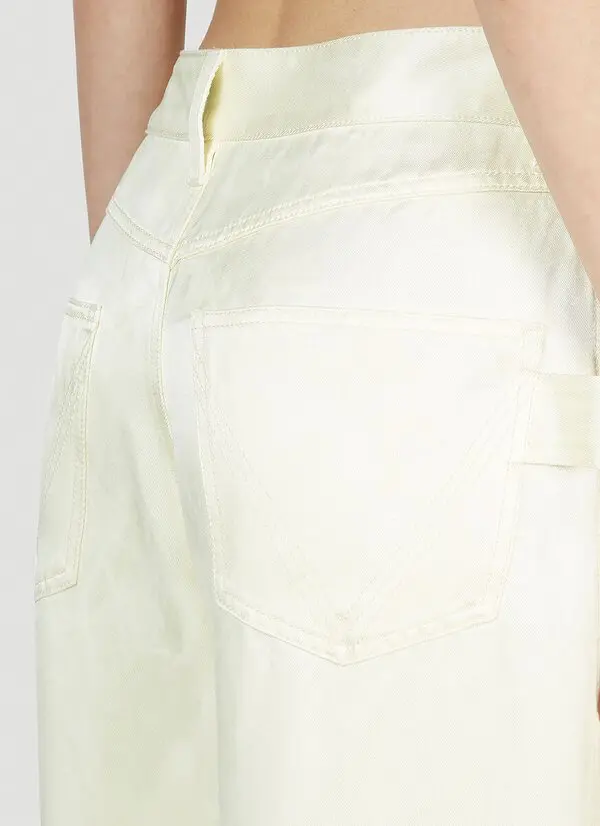 Bottega Veneta Logo Jeans With Belt Rings - White