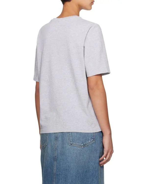 Maison Kitsuné Logo Embroidered Crewneck T-shirt