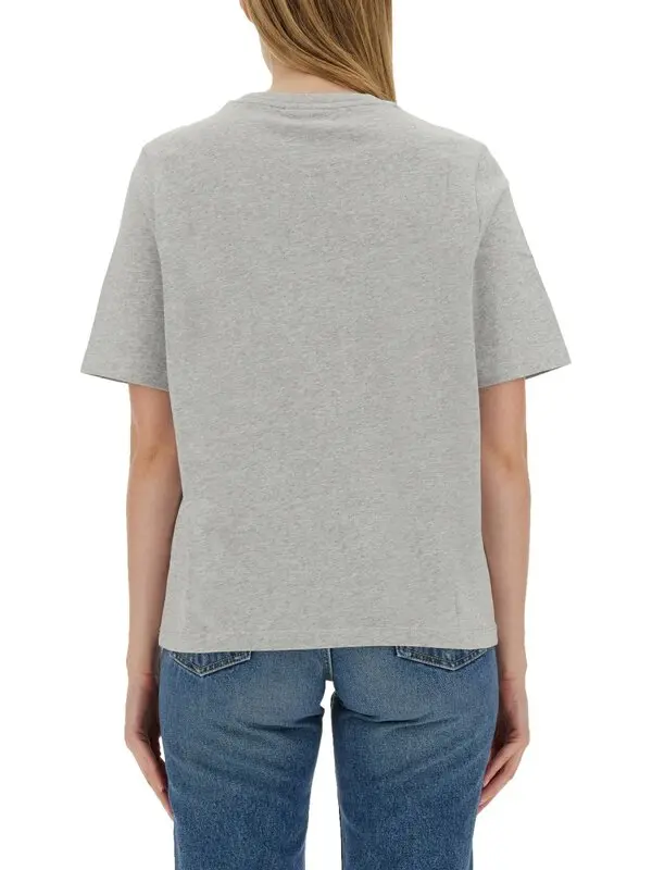 Maison Kitsuné Logo Embroidered Crewneck T-shirt