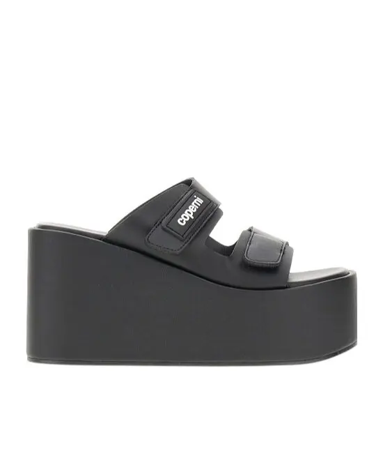 Coperni Patch Wedge Sandals - Black