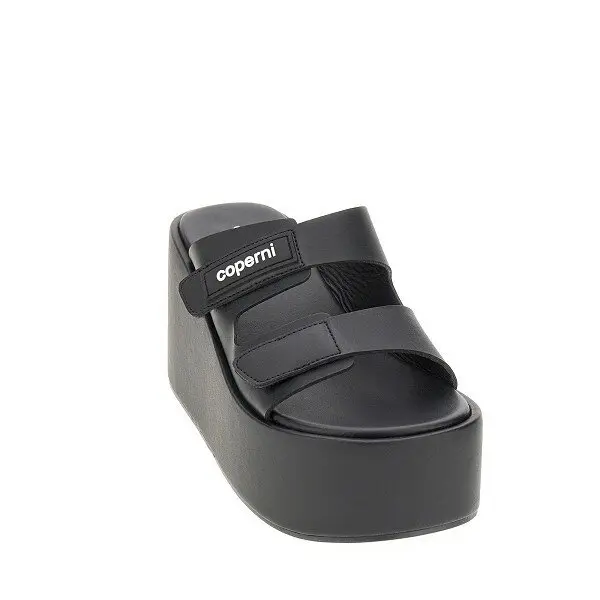 Coperni Patch Wedge Sandals - Black