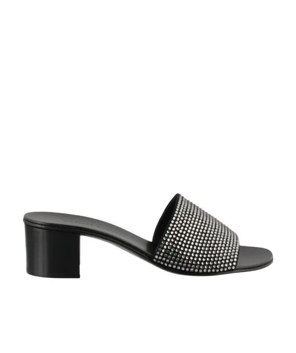 GIUSEPPE ZANOTTI Embellished Block Heel Mules