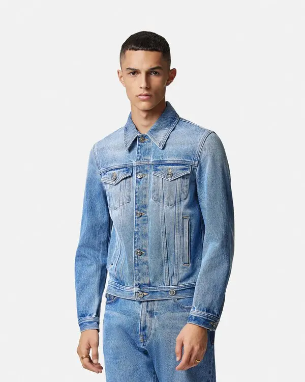 Versace Medusa Biggie Embellished Denim Jacket