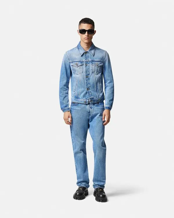 Versace Medusa Biggie Embellished Denim Jacket