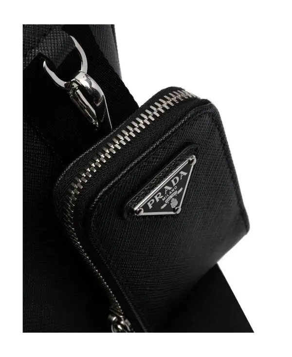 Prada Logo Plaque Zipped Crossbody Bag