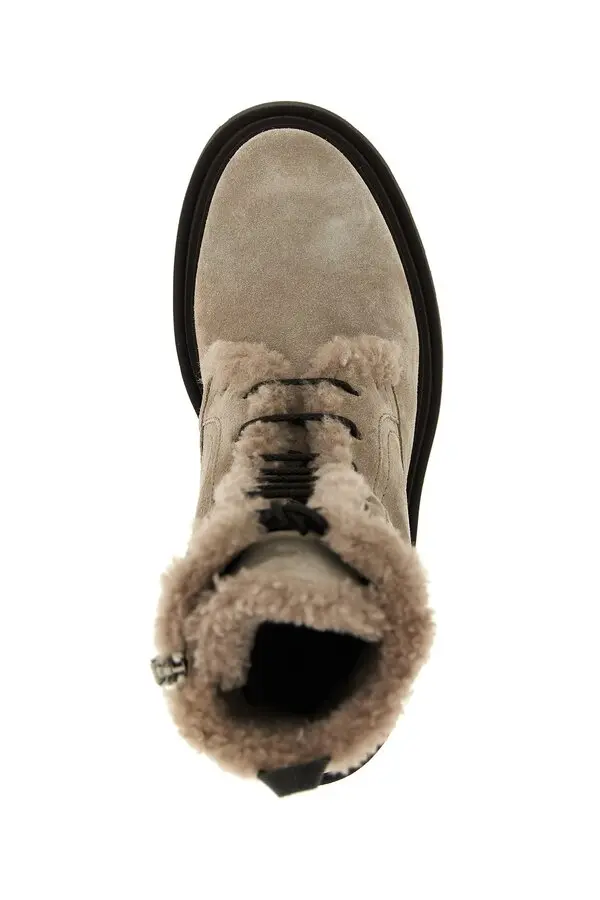 Brunello Cucinelli Shearling Lace-up Boots