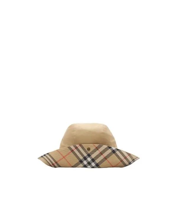 Burberry Check Brim Gabardine Bucket Hat
