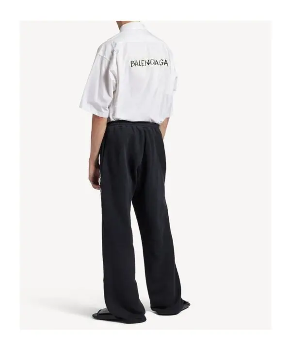 Balenciaga Baggy Cursive Logo Wide-leg Pants