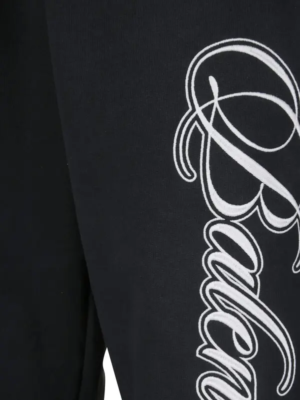 Balenciaga Baggy Cursive Logo Wide-leg Pants - Black