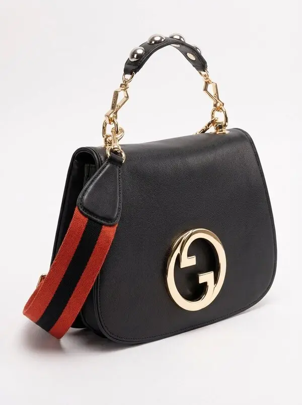 Gucci Blondie Top Handle Bag With Interlocking G Detail - Black