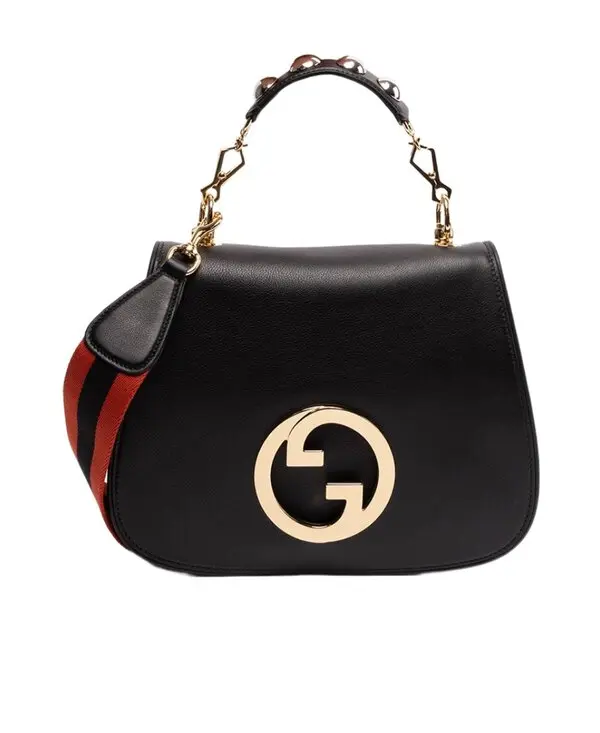 Gucci Blondie Top Handle Bag With Interlocking G Detail - Black