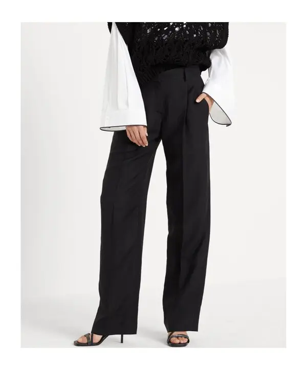Brunello Cucinelli High-rise Wide-leg Trousers