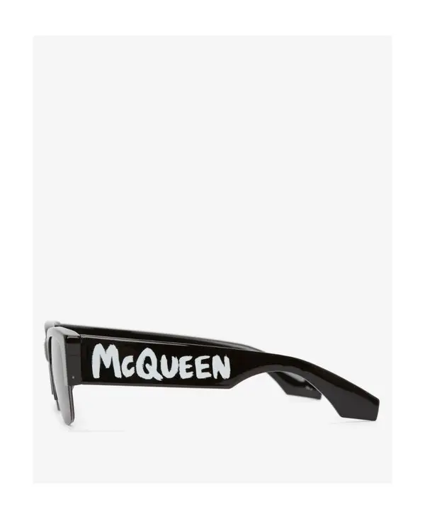 Alexander McQueen Square Frame Logo Sunglasses - Black