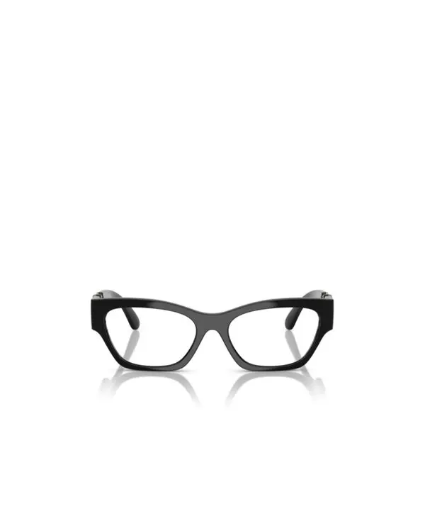 Versace Logo Embellished Eyeglasses - Black
