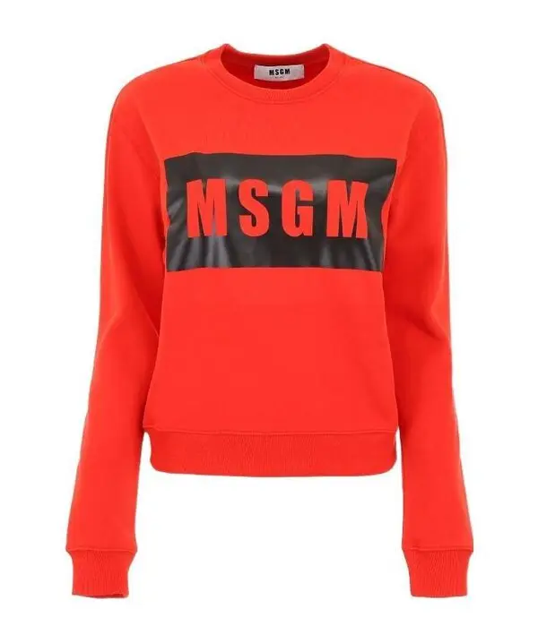 MSGM Logo Detail Sweatshirt - Red