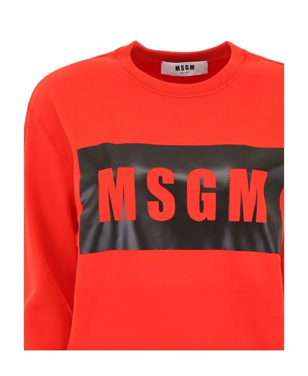 MSGM Logo Detail Sweatshirt - Red