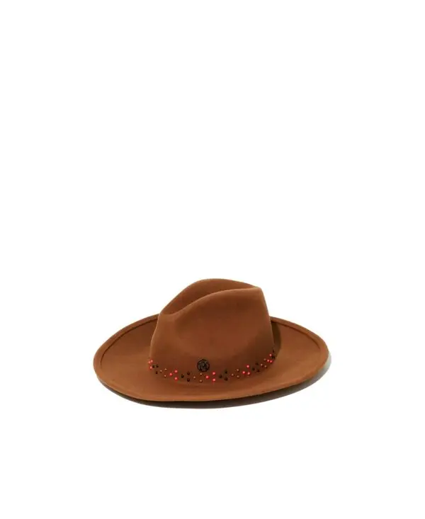MAISON MICHEL Logo Hat - Brown