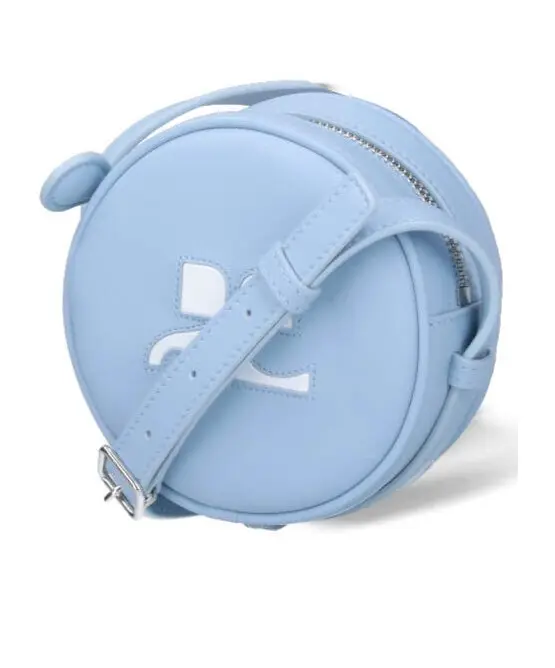 COURREGES Circle Logo Crossbody Bag - Blue