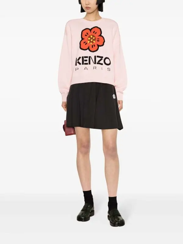 Kenzo Boke Flower Intarsia Knit Jumper - Pink