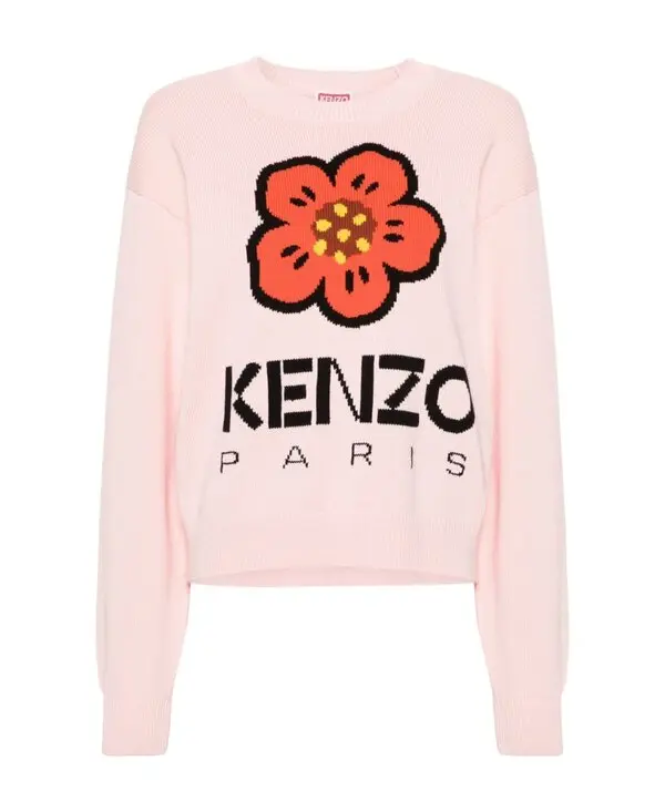 Kenzo Boke Flower Intarsia Knit Jumper - Pink