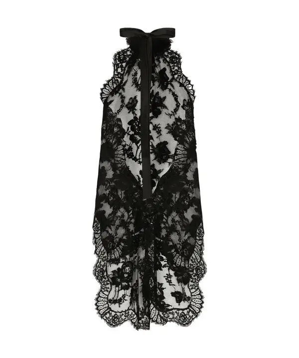 Dolce & Gabbana Floral Lace Asymmetrical Top