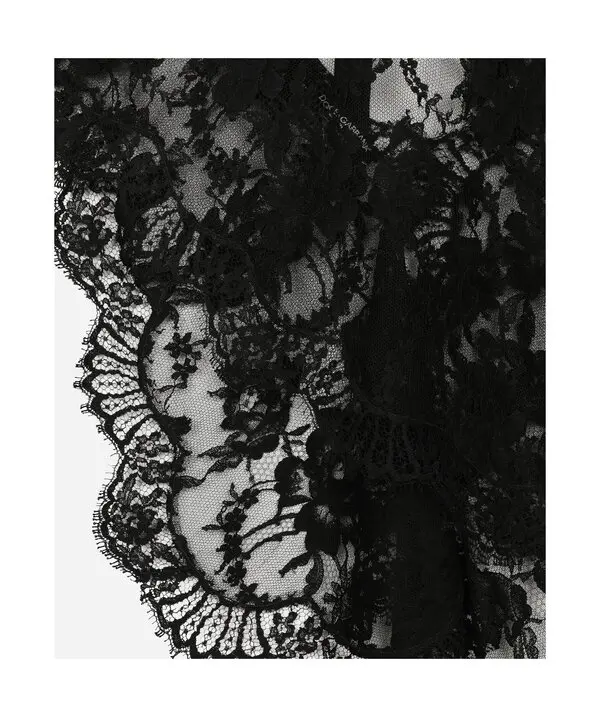 Dolce & Gabbana Floral Lace Asymmetrical Top