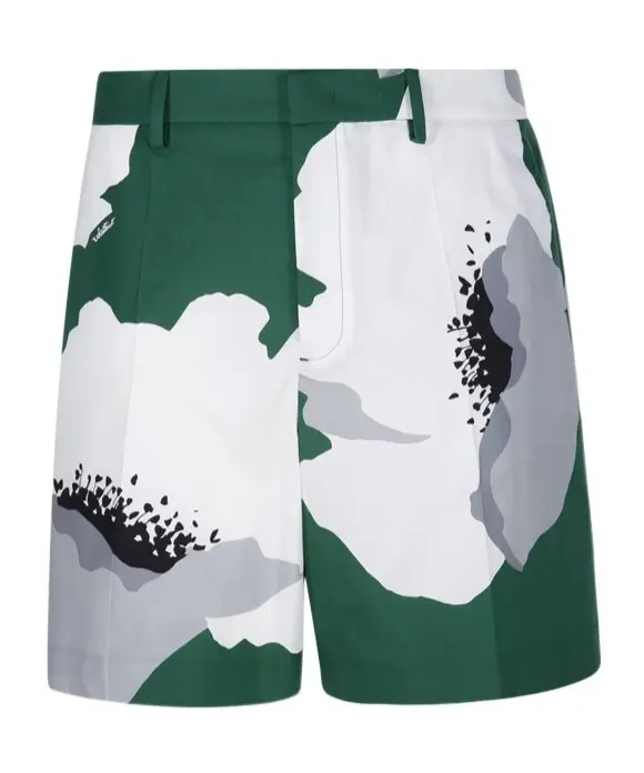 Valentino Garavani Floral Print Poplin Bermuda Shorts - White