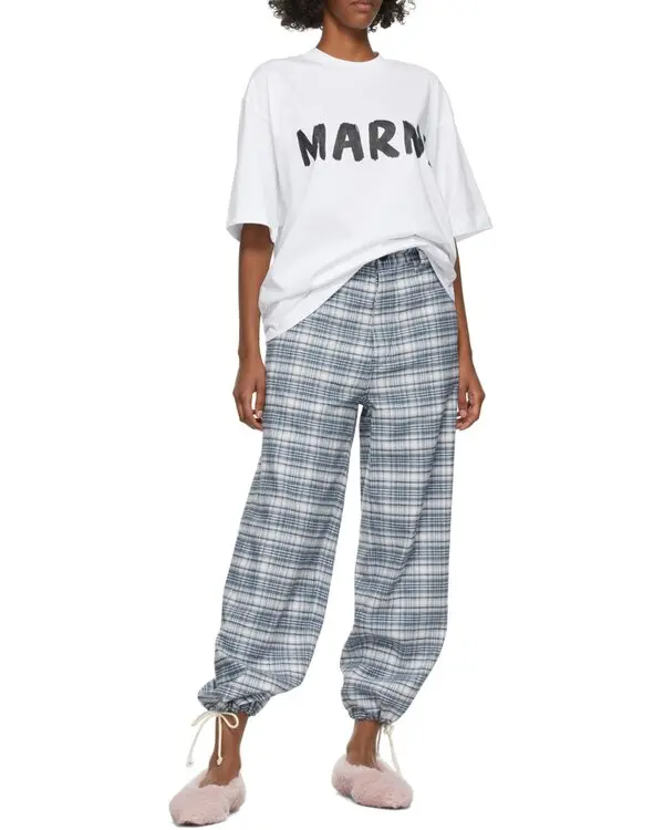 Marni Logo Printed Crewneck T-shirt - White