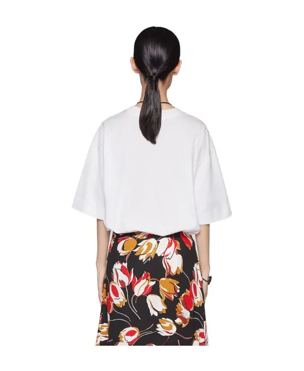 Marni Logo Printed Crewneck T-shirt - White