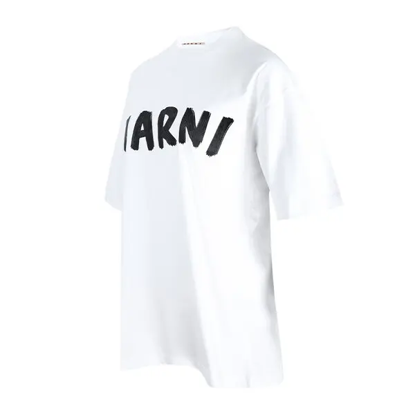 Marni Logo Printed Crewneck T-shirt - White